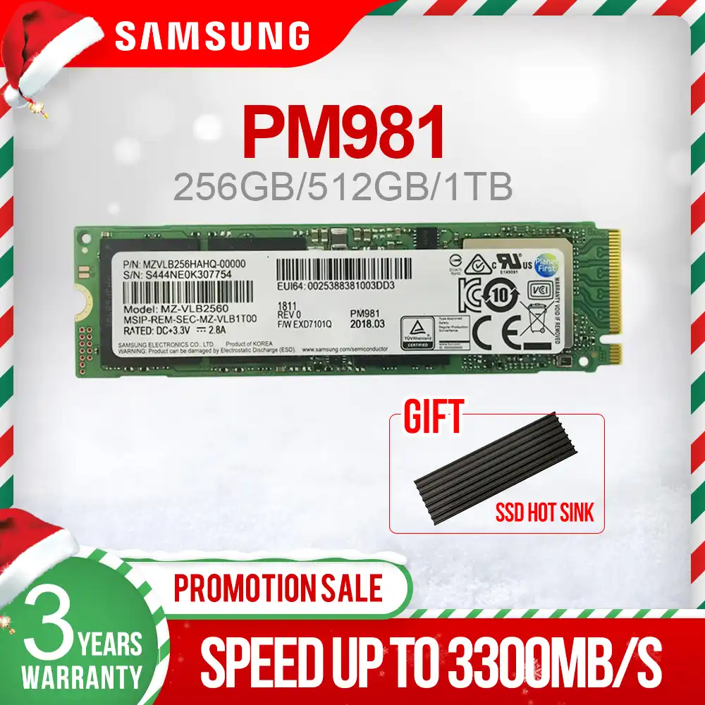 SAMSUNG SSD M.2 PM981A 256GB 512GB Internal Solid State Drives M2 NVMe PCIe 3.0 x4 NVMe 1.3 ...