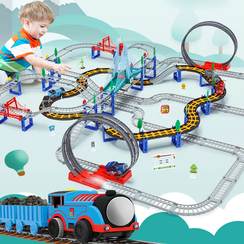 Tren Eléctrico de juguete para niños, juguete de simulación de tren de control remoto, nuevo ...