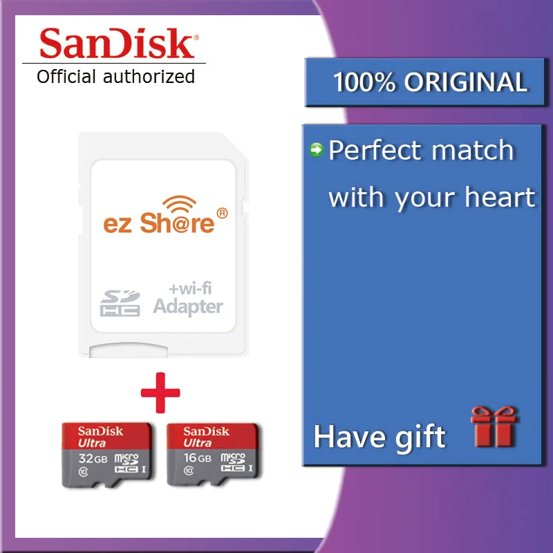 Ezshare Ez Share Wireless Wifi Sd Adapter+sandisk Ultra Micro Sd Card ...