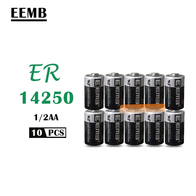 10pcs EEMB ER14250 1/2AA 3.6V 1200mAH PLC lithium battery industrial ...