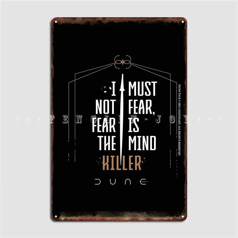 Dune I Must Not Fear Fear Is The Mind Killer Metal Sign Painting Décor ...