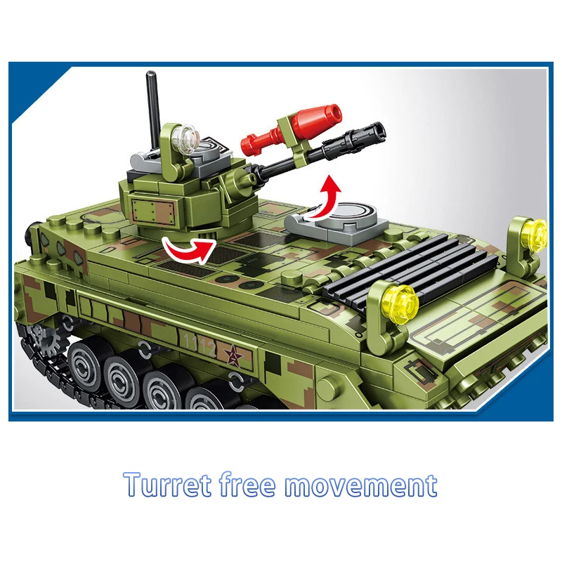SEMBO Military WW2 Army Armored Vehicle Soldier Building Blocks Tank ...