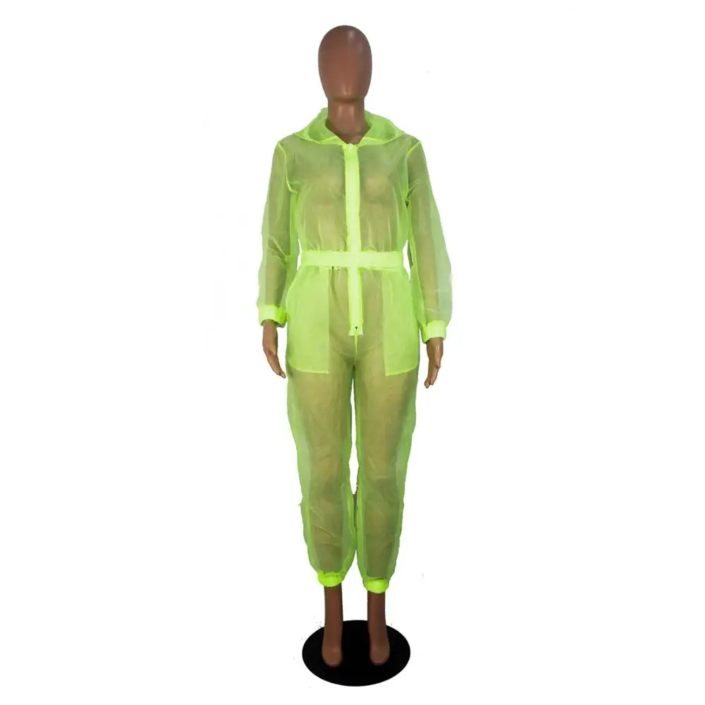 Monos transparentes de malla transparente para mujer, ropa de calle ...
