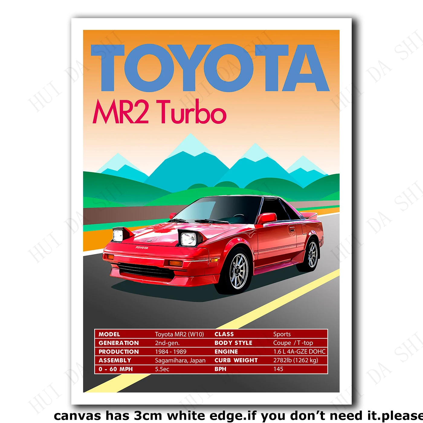 Prints Digital Prints 2nd Generation Toyota MR2 Inspired Poster Print ...