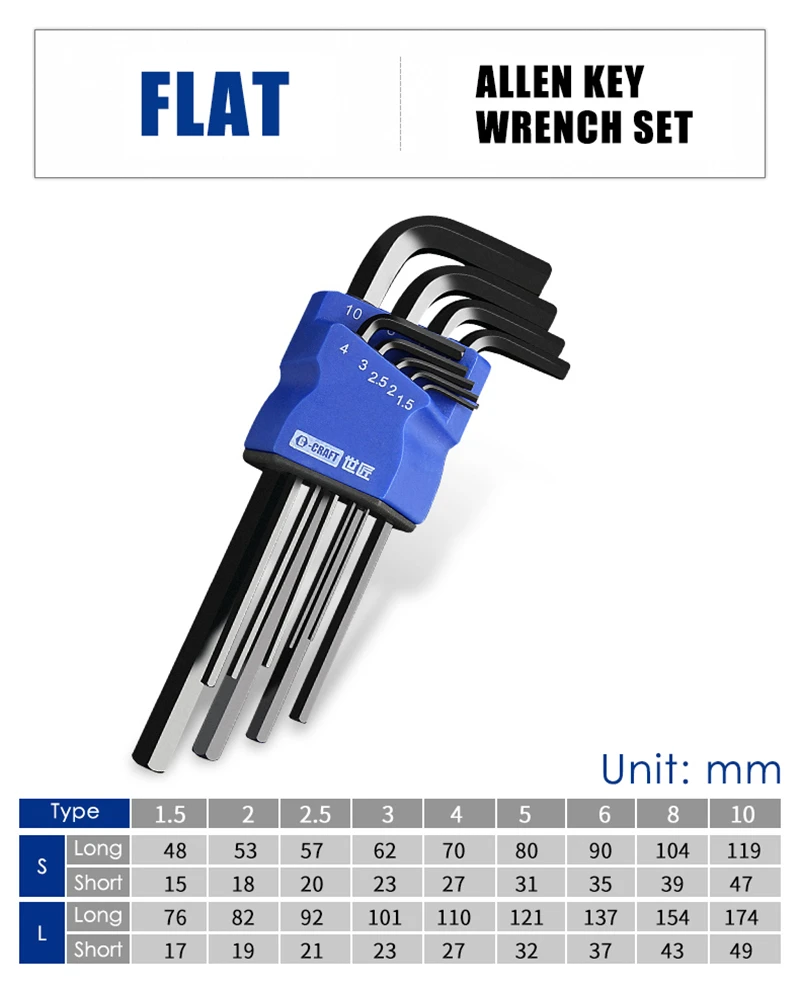 CLE A MOLETTE,Short Ball Set--jeu de 9 clés hexagonales à bille ...
