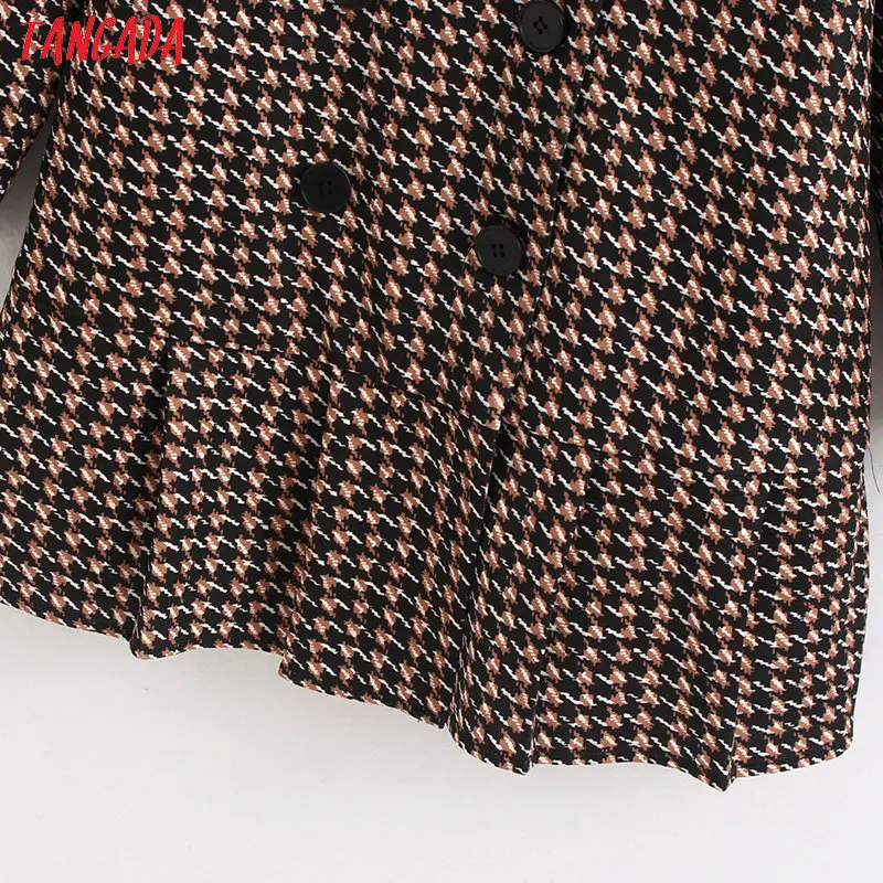 Tangada женское элегантное платье блейзер с принтом с длинным рукавом и пуговицами винтажный