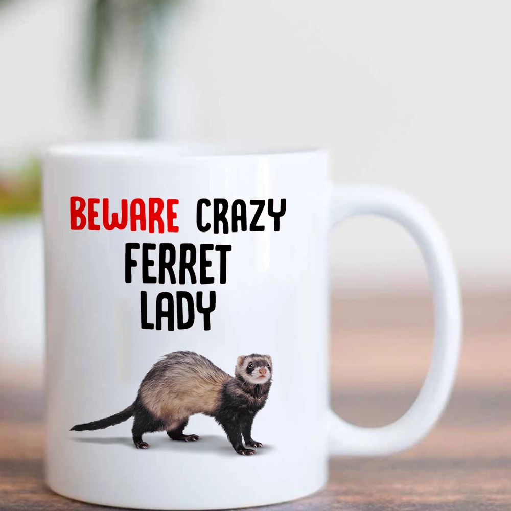 Crazy Ferret Lady Coffee Mugs - styloclubs.com
