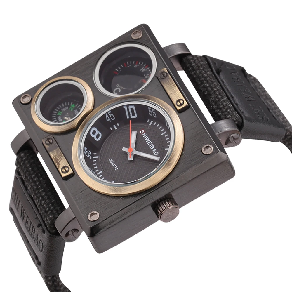 Multifunctionele Mannen Quartz Horloge Automatische Datum Rechthoekige ...