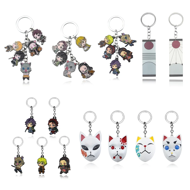 Hot Anime Demon Slayer Kimetsu No Yaiba Keychain Kamado Tanjirou Sabito ...