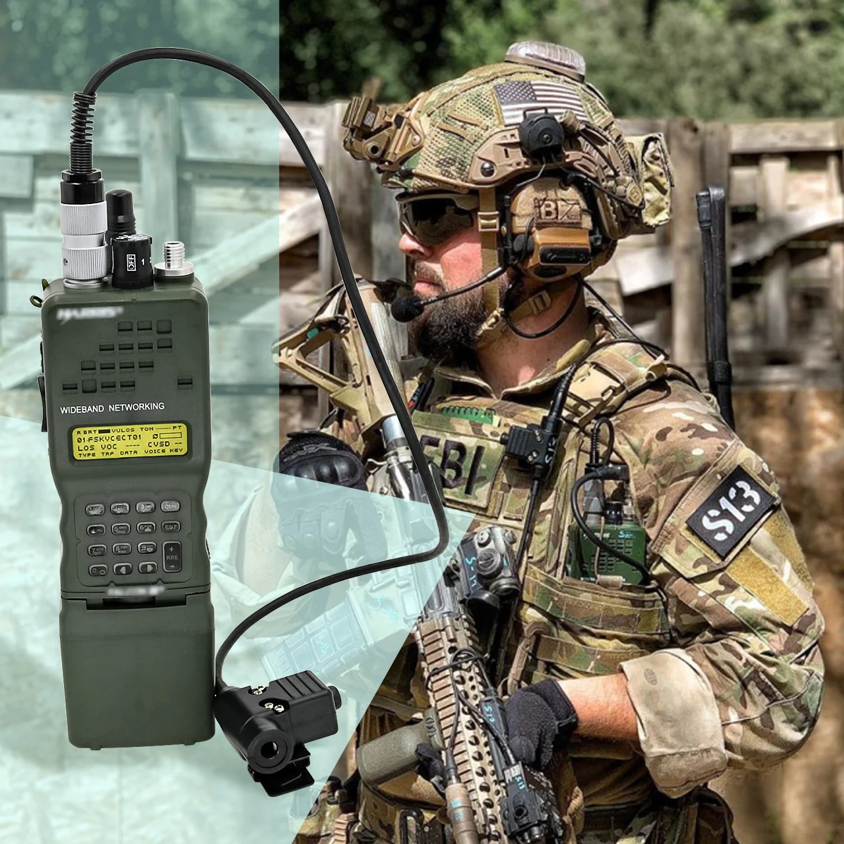 TAC SKY walkie talkie accessories PTT6pin U94 PTT + Harris AN/PRC152 152A military radio walkie ...