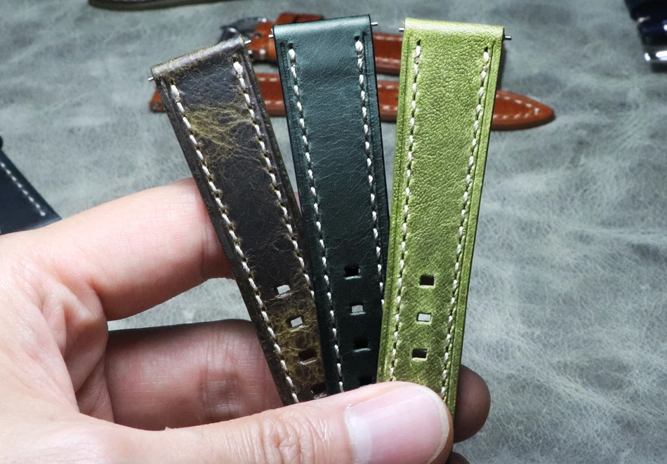 Handmade-Vintage-Genuine-Leather-Watchband-18-19-20-21-22mm-New-Man ...