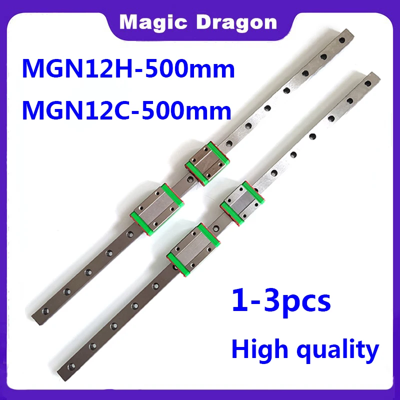 High-Quality-1-2-3PCS-MGN12-500mm-miniature-linear-rail-slide-1PC-MGN12 ...
