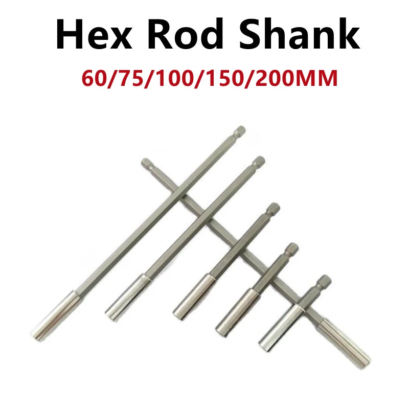 60/100/150/200mm 1/4"hex Rod Shank Long Handle Screwdriver Tip Holder ...