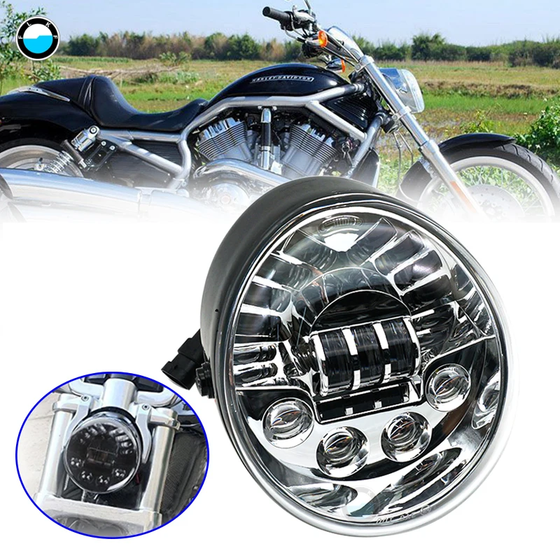 Accessories-For-V-ROD-Motorcycle-LED-HEADLIGHT-Aluminum-Black-Headlight ...