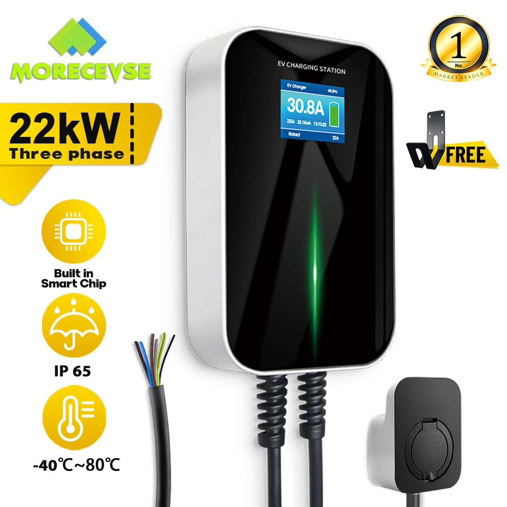 Morec EVSE EV Charger Wallbox 22KW Electric Vehicle Charging Station ...