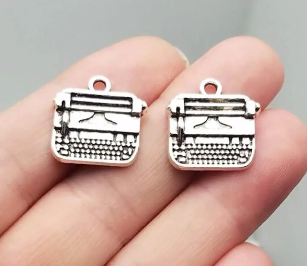 15pcs/lot--18x18mm, Antique Silver Plated Typewriter Charms,diy ...