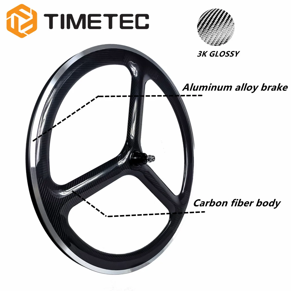 700C-Tri-Spoke-Fixed-Gear-Track-Bike-Carbon-Wheels-Clincher-Carbon ...