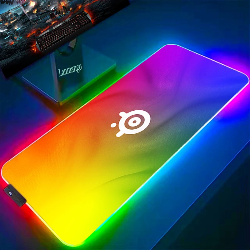 Steelseries 대형 RGB LED 마우스 패드 게임 패드 게이머 키보드 게임 노트북 매트 애니메이션 마우스 패드 Xl ...