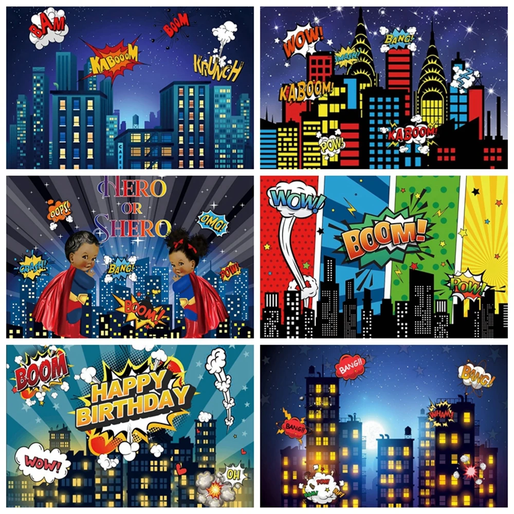Superhero Background Collage