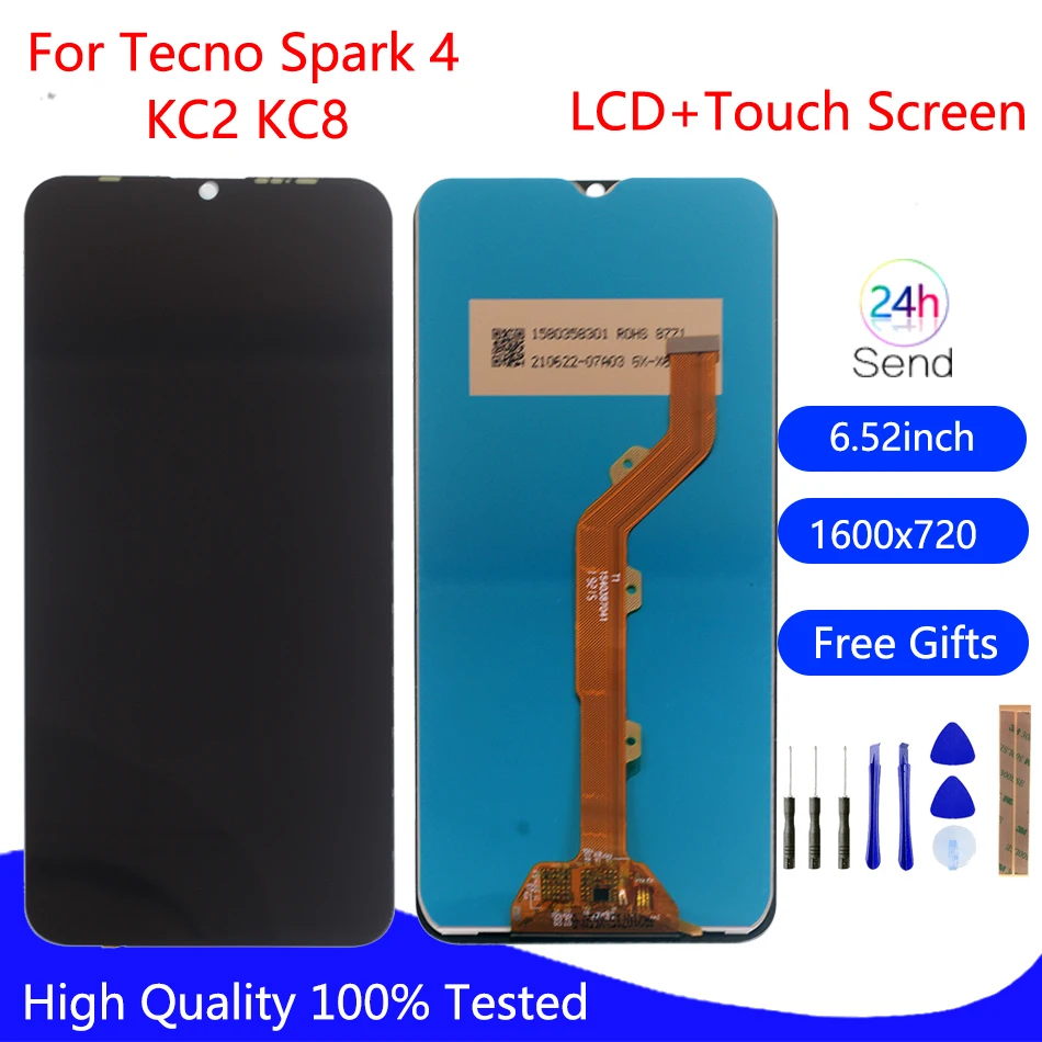 Original For Tecno Spark 4 Kc2 Kc8 Lcd Display Touch Screen Digitizer ...