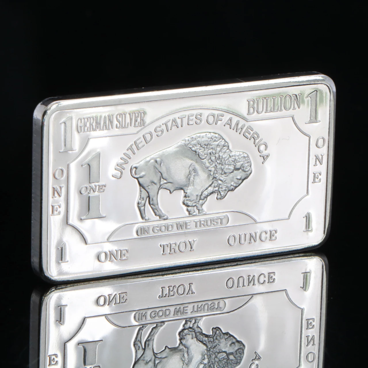 German Mint 1 Troy Ounce Buffalo German Silver Bullion Bar Replica Coin ...