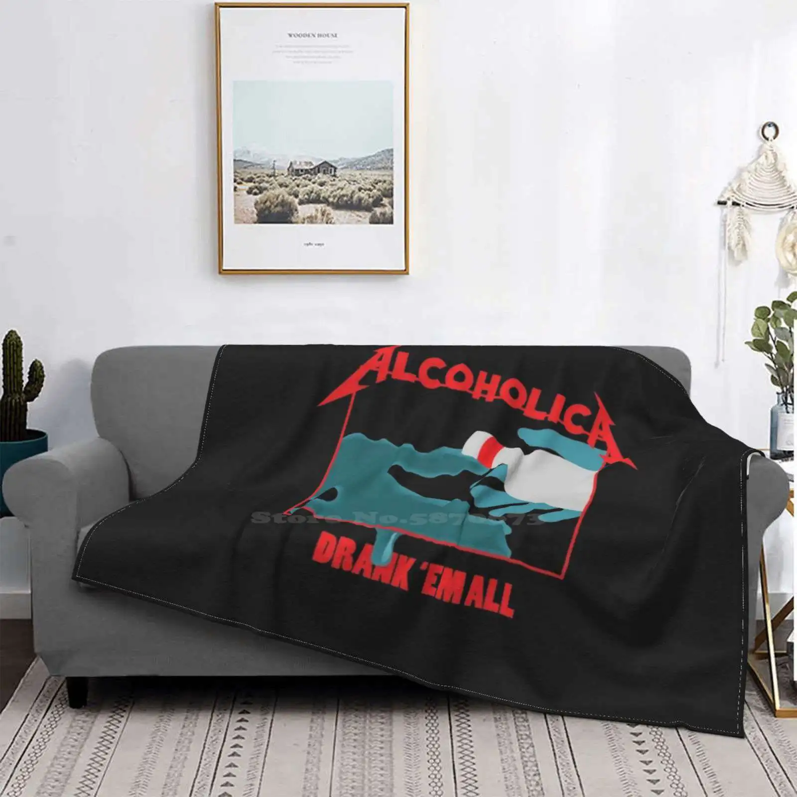 Alcoholic Drank 'Em All Soft Warm Light Thin Blanket Drank Em Alcoholic ...