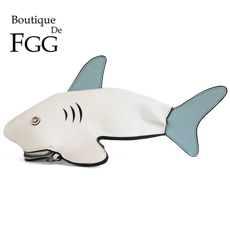 Boutique De Fgg Pu Faux Leather New 3d Animal Design Shark Crossbody ...