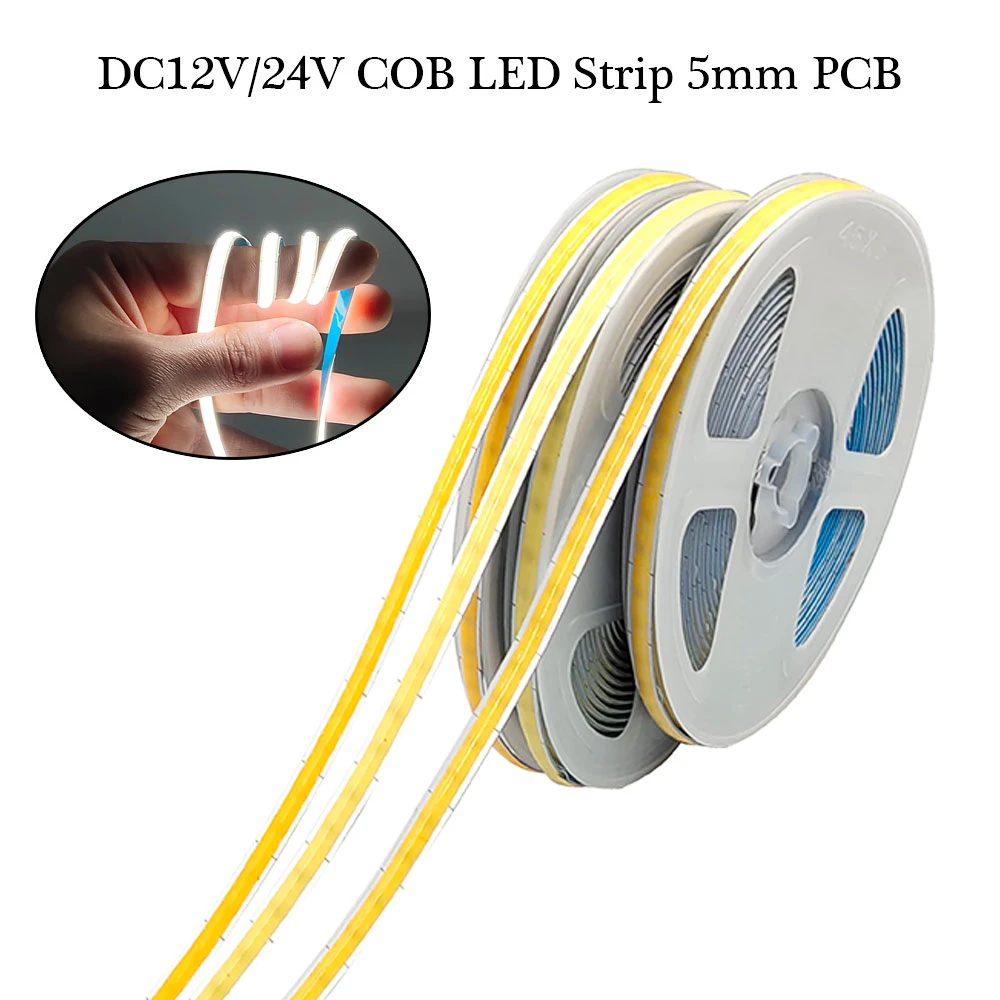Super Thin High Density Flexible Cob Led Lights 5mm Fcob Led Strip ...