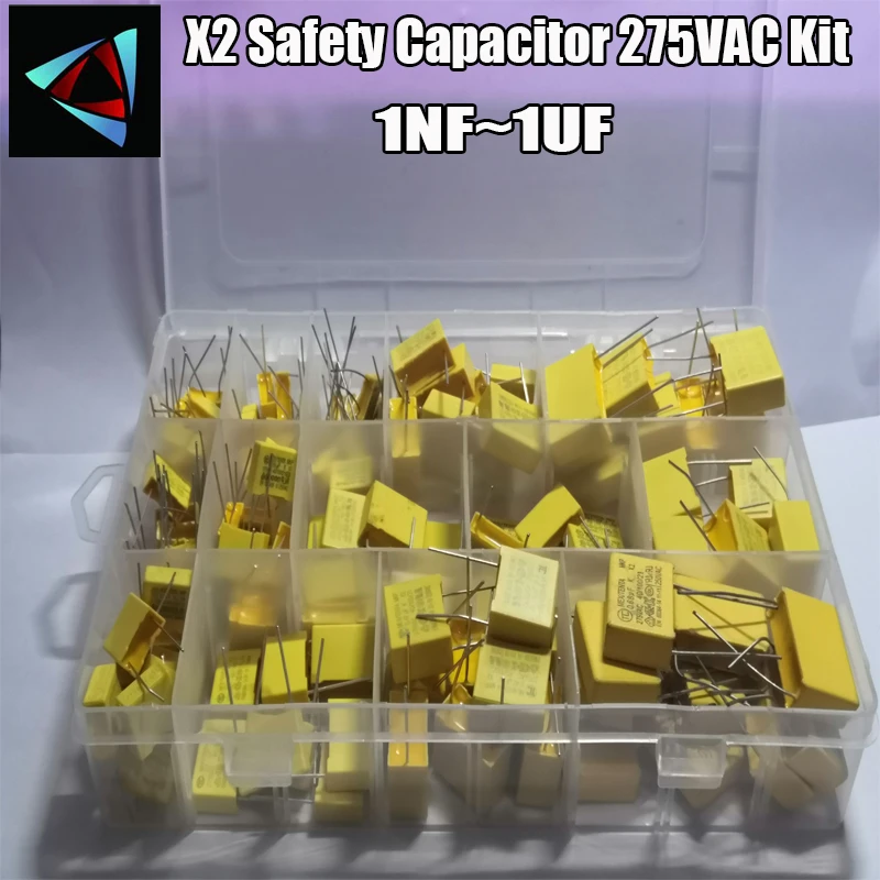 135PCS 14Values X2 Safety Capacitor 275VAC 102K 105K 1NF~1UF Assorted ...