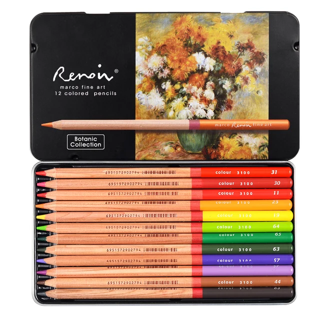 Marco Renoir Colored Pencils 12/24/36/48/72/100/120 Colors Oil Color ...