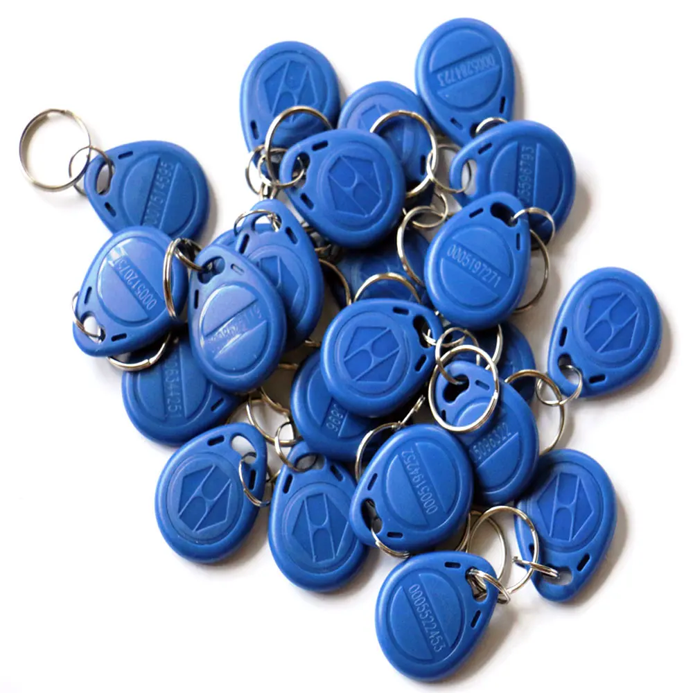 500pcs RF proximity EM card key fob blue/red/yellow colour option ...