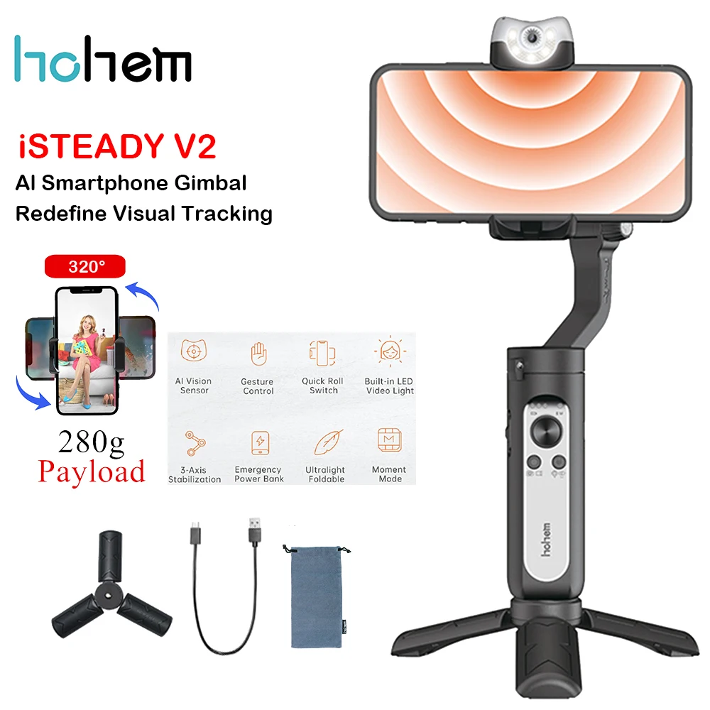 Hohem-iSteady-V2-AI-Smartphone-3-Axis-Foldable-Handheld-Gimbal-259g ...