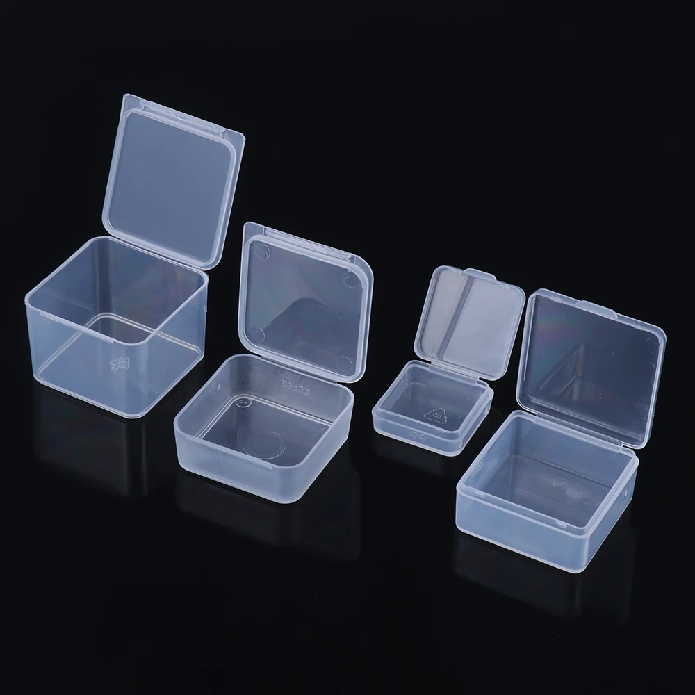 1PC-Square-Round-Transparent-Plastic-Storage-Box-Small-Case-Beads ...