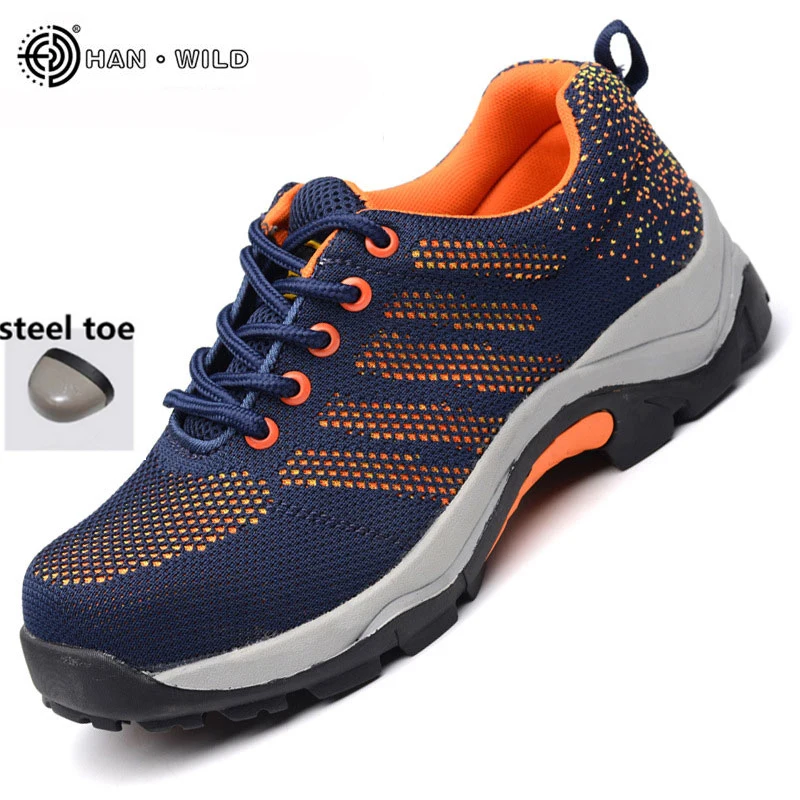 Men's Steel Toe Work Boots Mesh Breathable Puncture Proof Labor ...