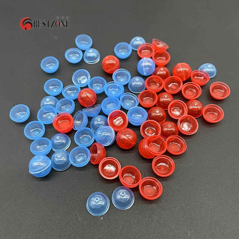 200Pcs 0.42Inch Mini 10.7MM Can Open Red Blue Plastic Capsules Toy ...
