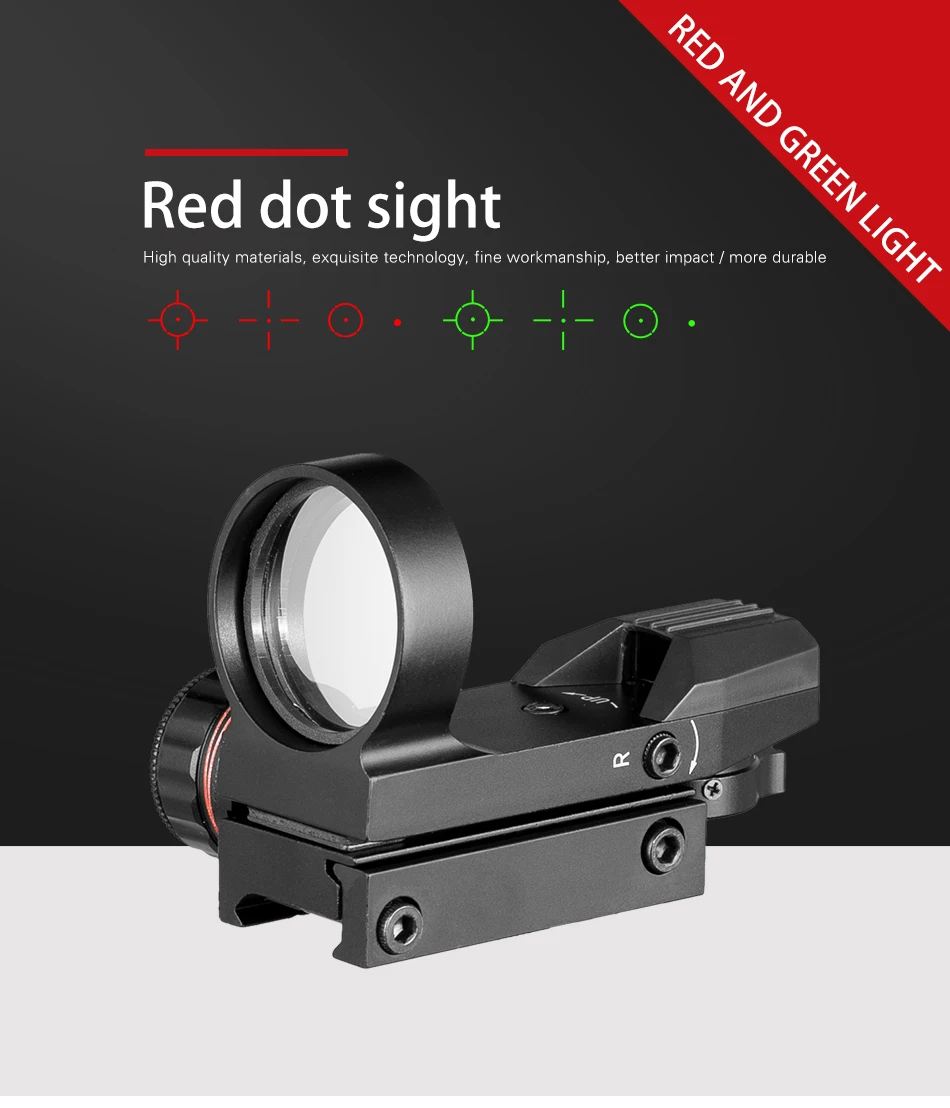 Air Gun Red dot Tactical Hunting Holographic 4 Reticle 22mm Rail Geen ...
