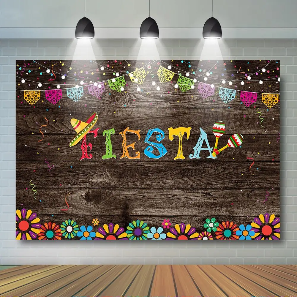 Mexican Fiesta Backdrop Vintage Wood Fiesta Party Background Mexican ...