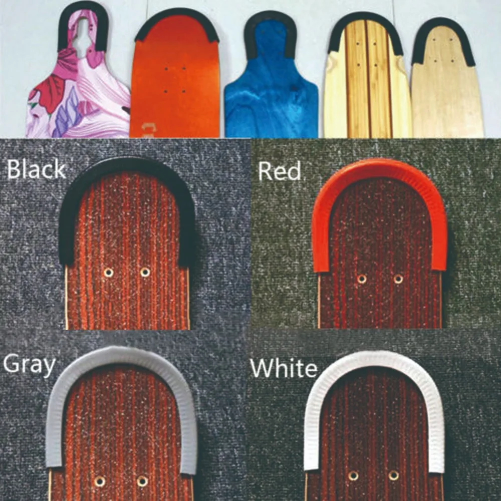 Skateboard-U-Shape-Rubbe-Deck-Guards-Anti-collision-Strip-Bumper-Bump ...