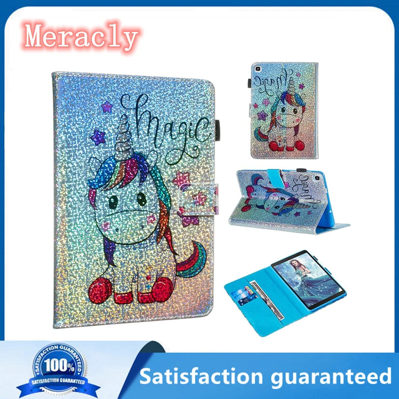 Glitter diamond unicorn leather case tablet case For Samsung Galaxy Tab ...
