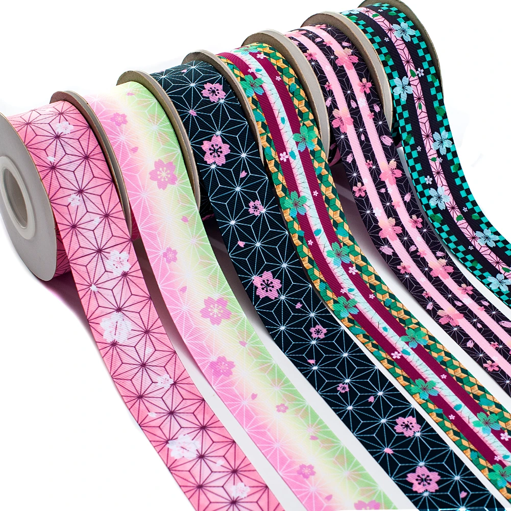 Ribbon Kimetsu Yaiba | Grosgrain Ribbon | Sakura Ribbon | Anime Ribbon ...