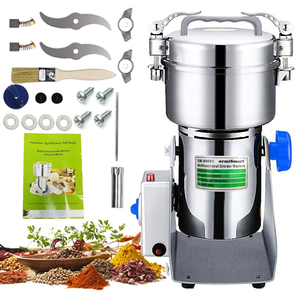 800g Spice Grinder Herbal Coffee Grinder Machine Food Crusher Grinder ...