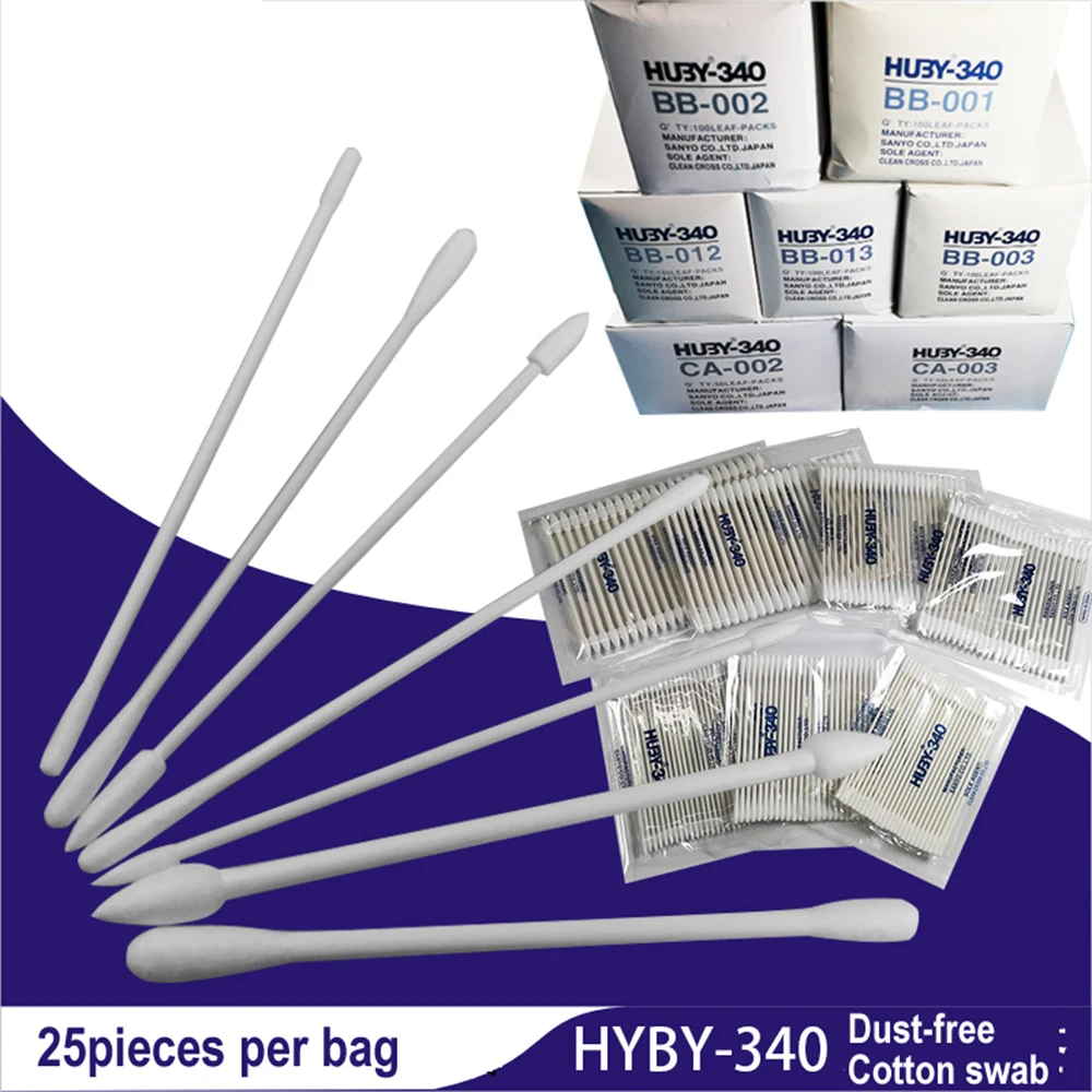 10bags-Lot-Fiber-Optical-connector-adaptor-Cleaner-HUBY-340-Dust-free-cotton-swab-wipe-stick ...