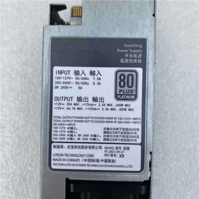 Original PSU For Liteon 800W Switching Power Supply PS-2801-4H-LF ...