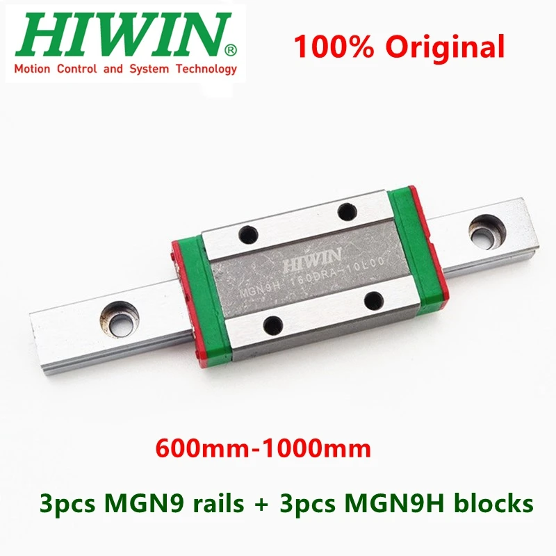 3pcs Hiwin linear rail MGN9 600 650 700 750 800 850 900 950 1000 mm ...