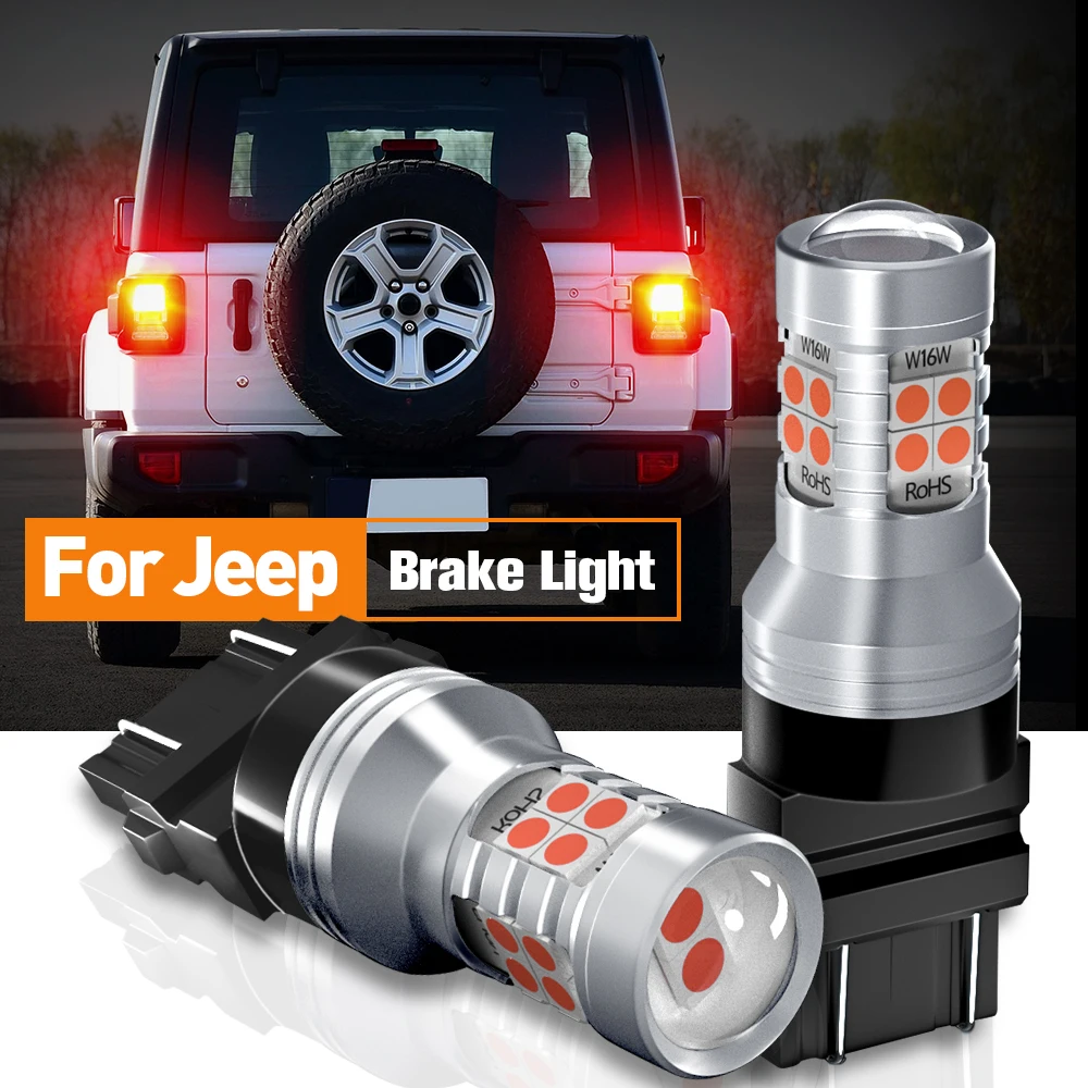 2pcs LED Brake Light Blub Lamp 3157 P27/7W T25 Canbus For Jeep ...