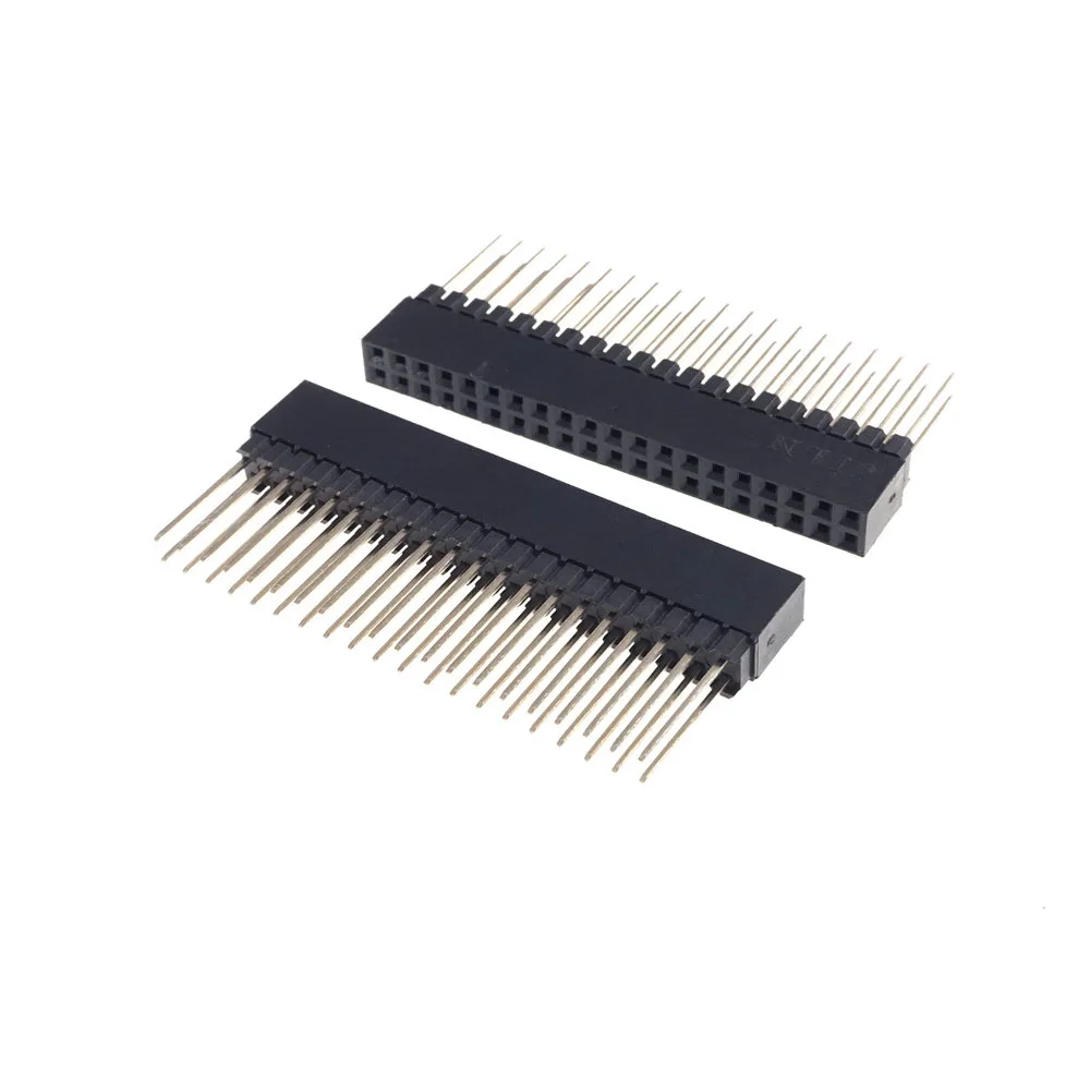 10 Pcs PC104 2.54 MM Pitch 2x20 Pin 40 Pin Female Double Row Long Pin Header Strip Industrial ...