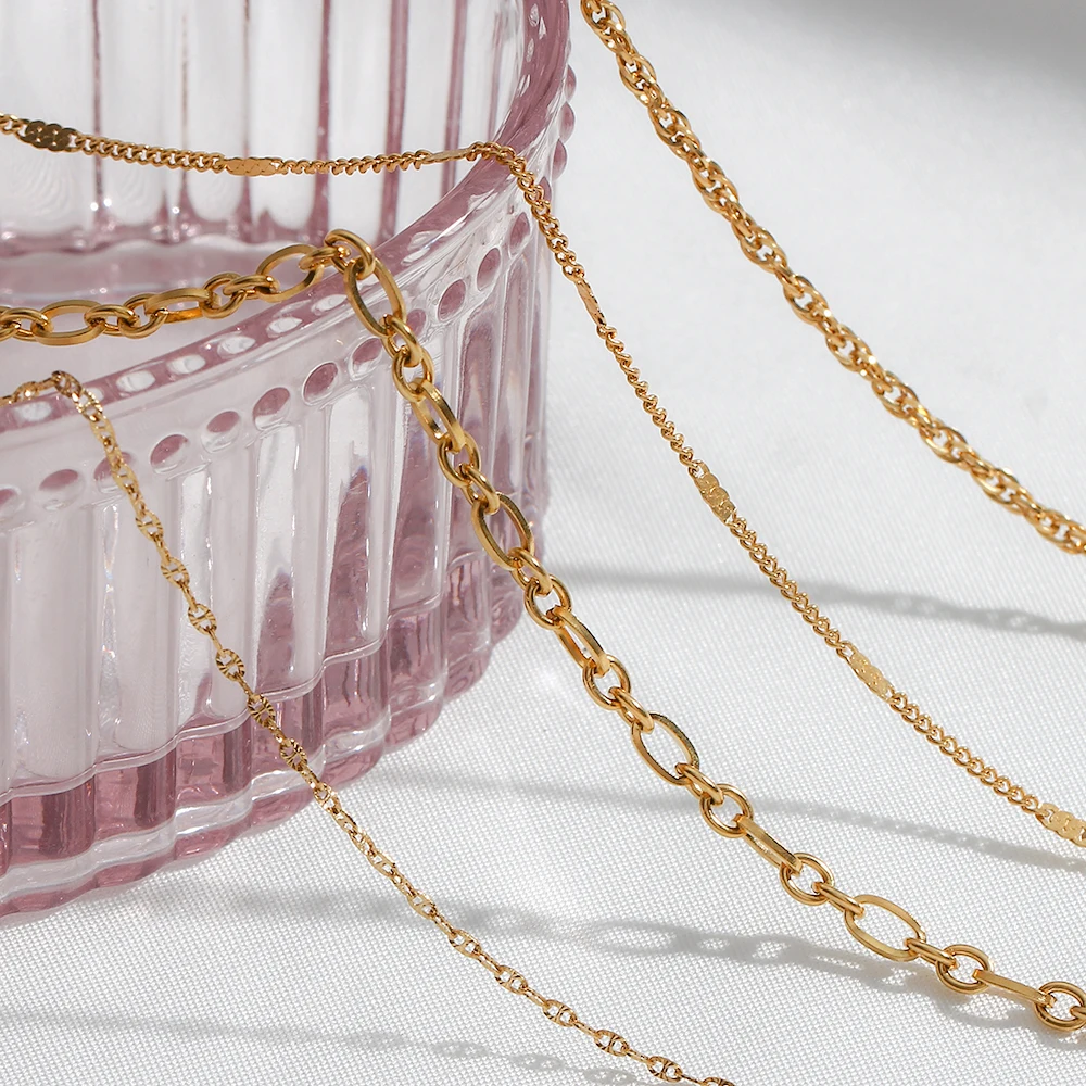 Collar de cadena de acero inoxidable para hombre y mujer, joyería para ...