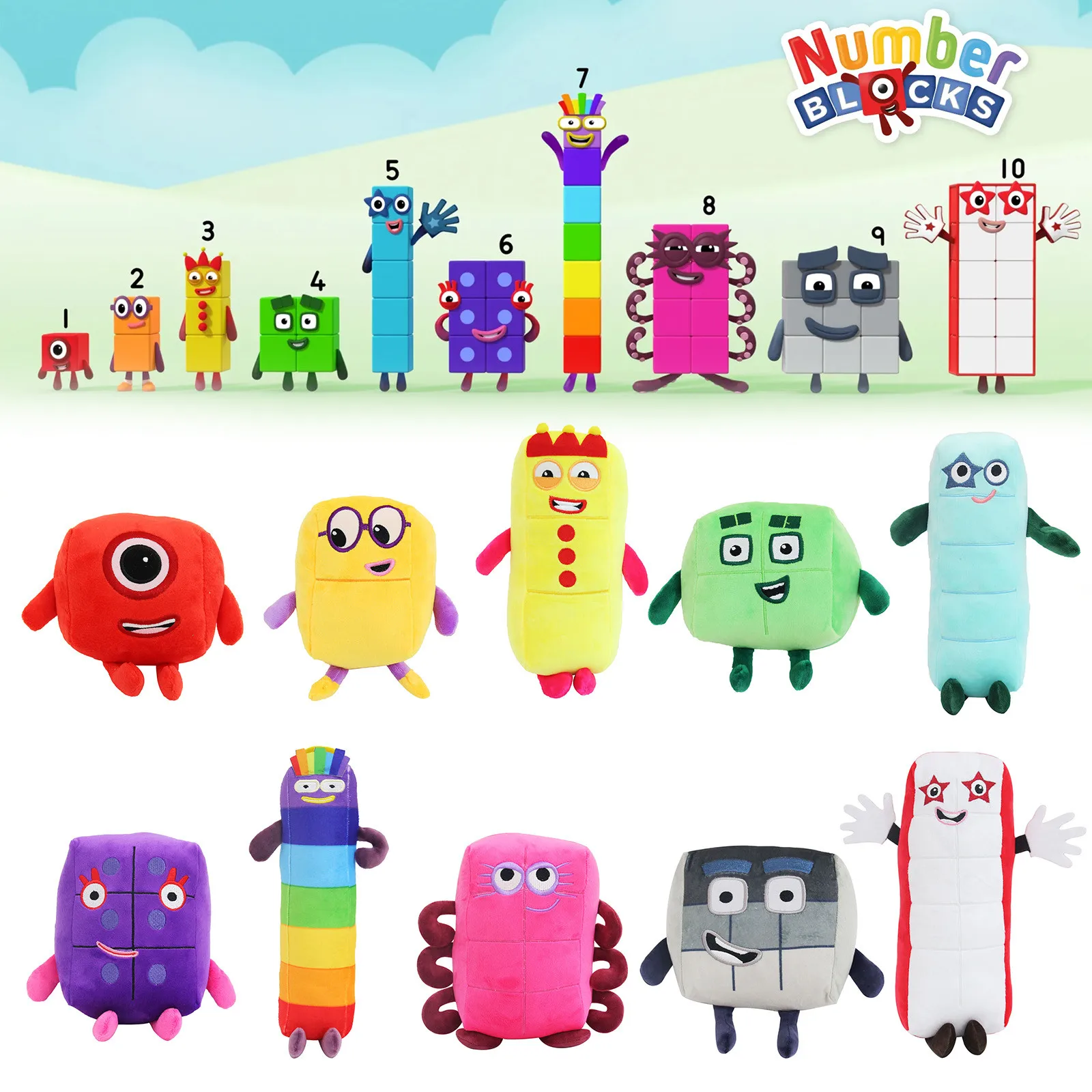 Numberblocks Plush Toys 1-10 Mathematics Enlightenment Animation Plush ...