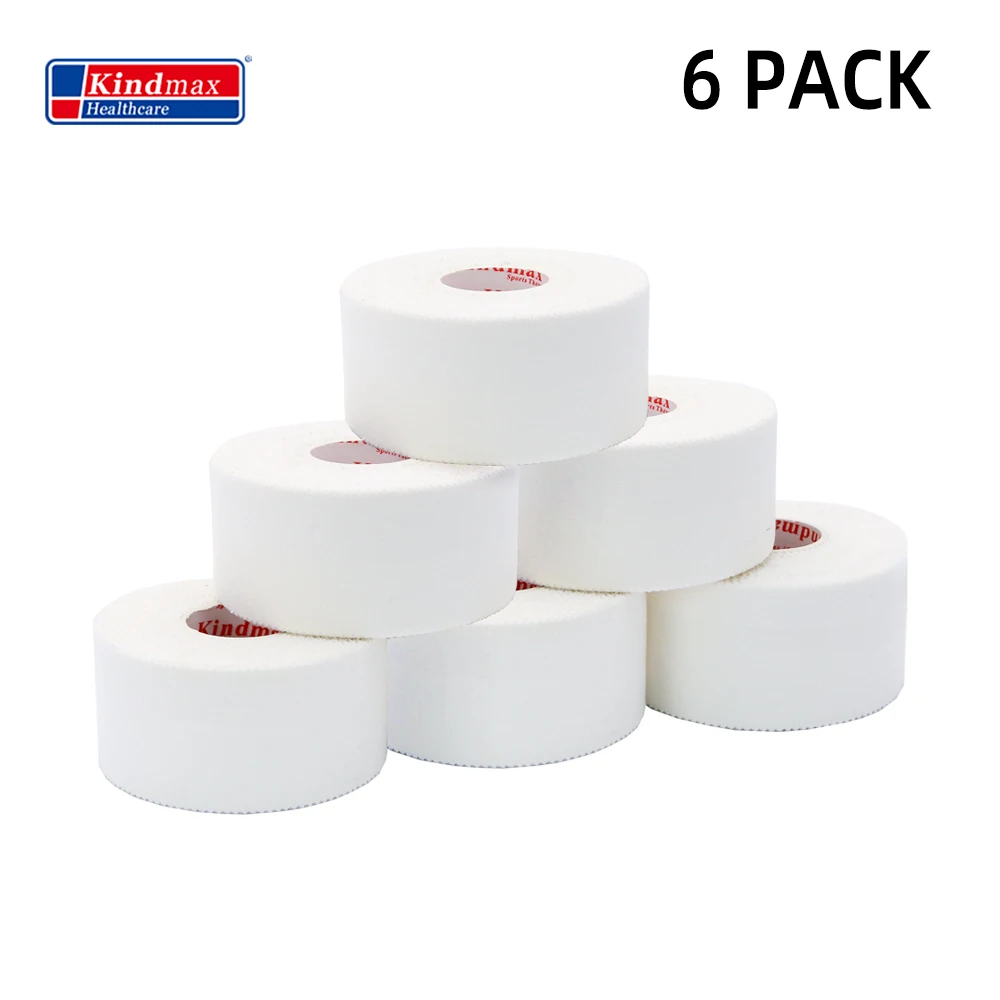 6-Pack-Kindmax-White-Tape-Finger-Sports-Elastic-Roll-Tape-Adhesive-Hand ...