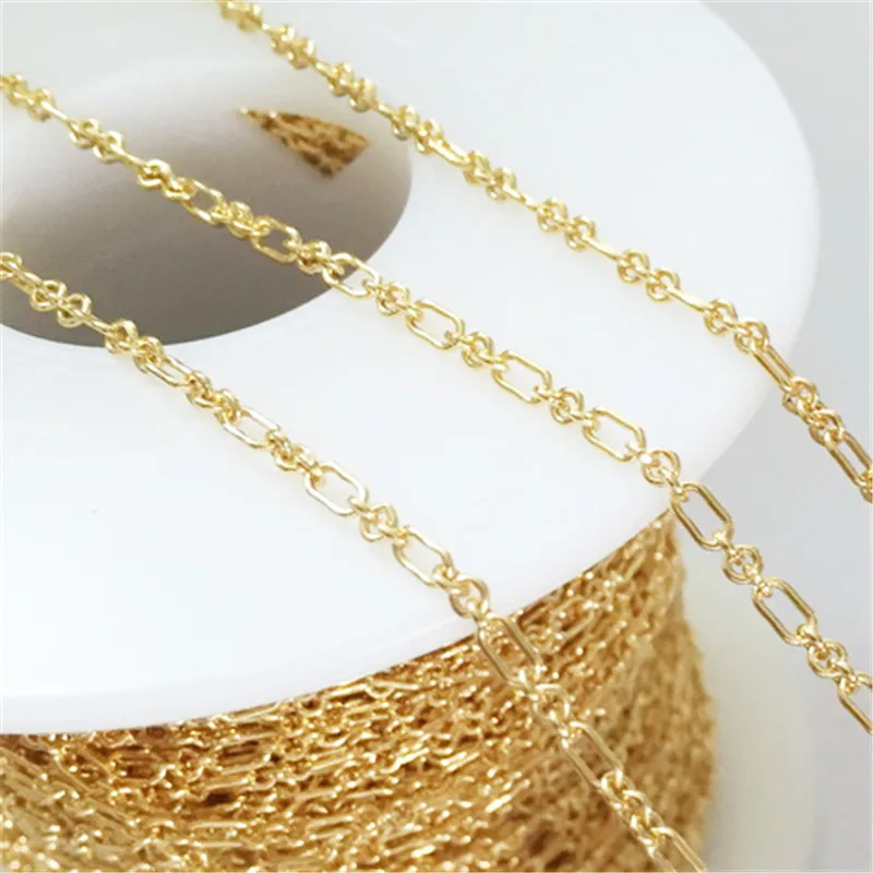 Real-14K-Gold-Filled-Long-and-Short-Chain-2MM-Chain-Necklace-Gold ...